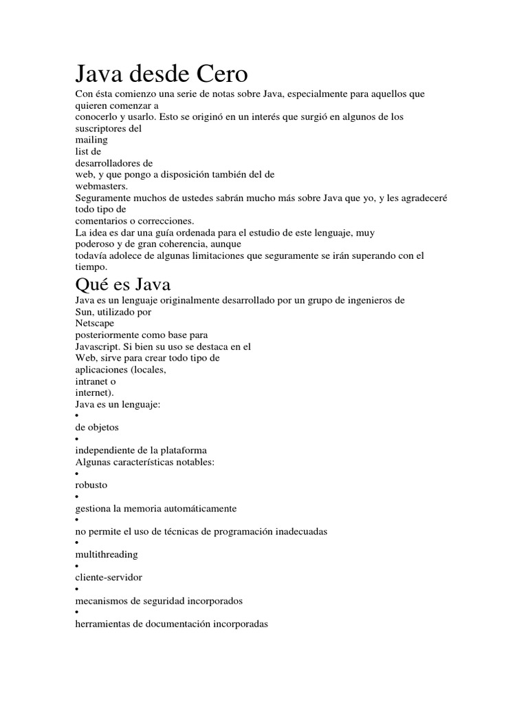 Java Desde Cero | PDF