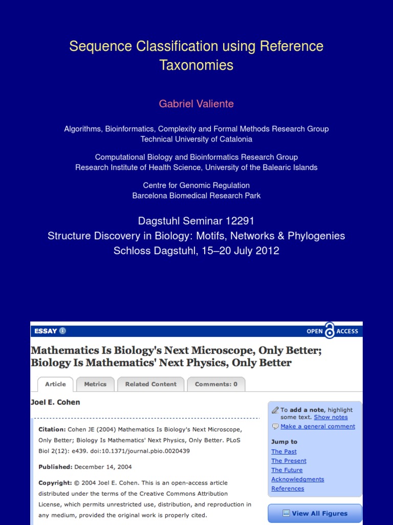 Taxonomic Sequence Classification Methods | PDF | Sequence Alignment ...
