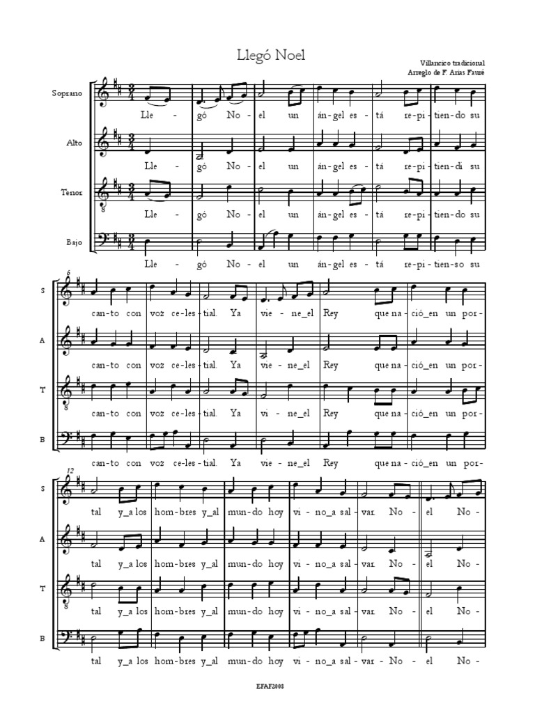 Llego Noel Coro 1 Pdf