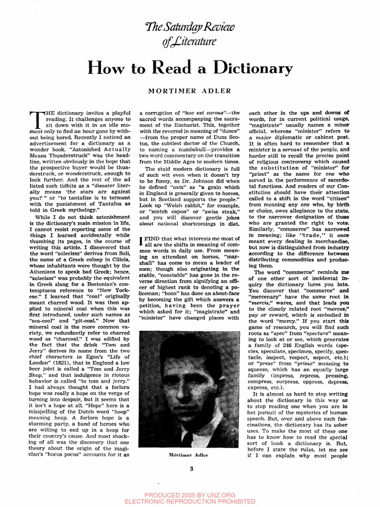 How To Read A Dictionary | PDF | Dictionary