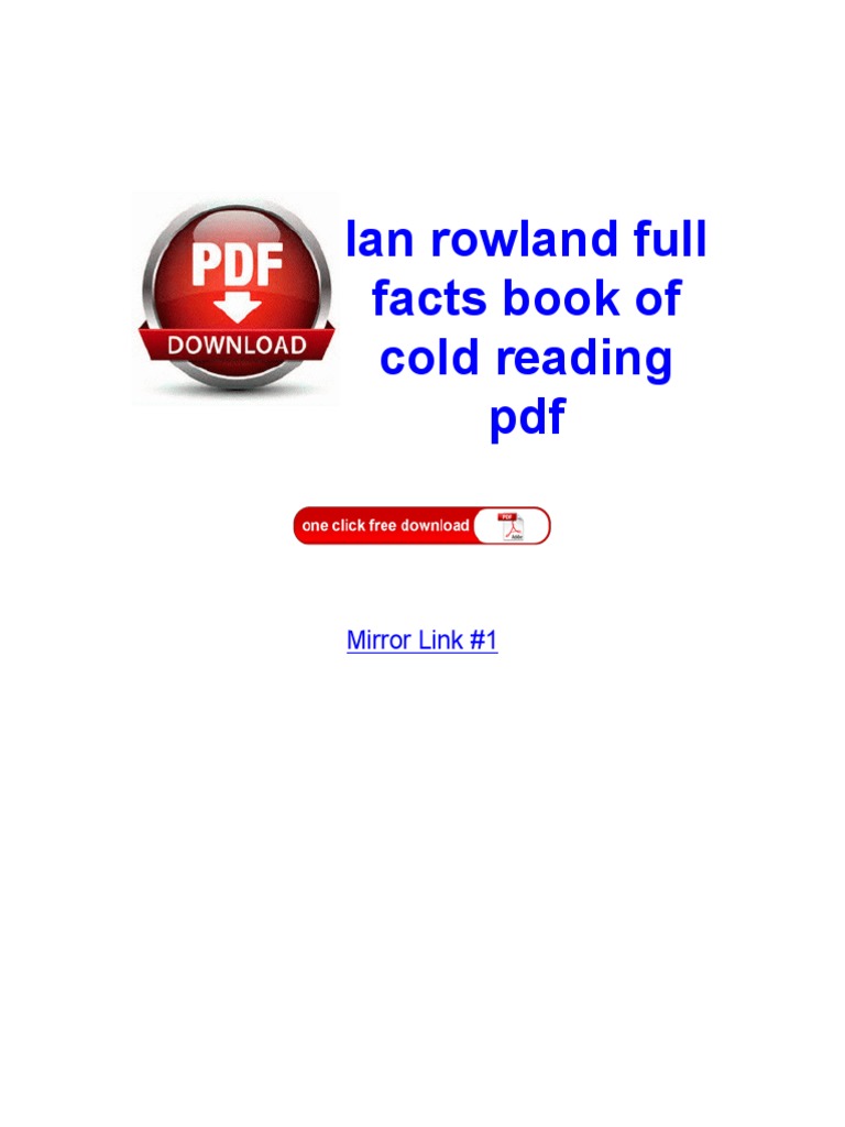 Ian Rowland Full Facts Book of Cold Reading PDF | PDF | Windows 8 ...