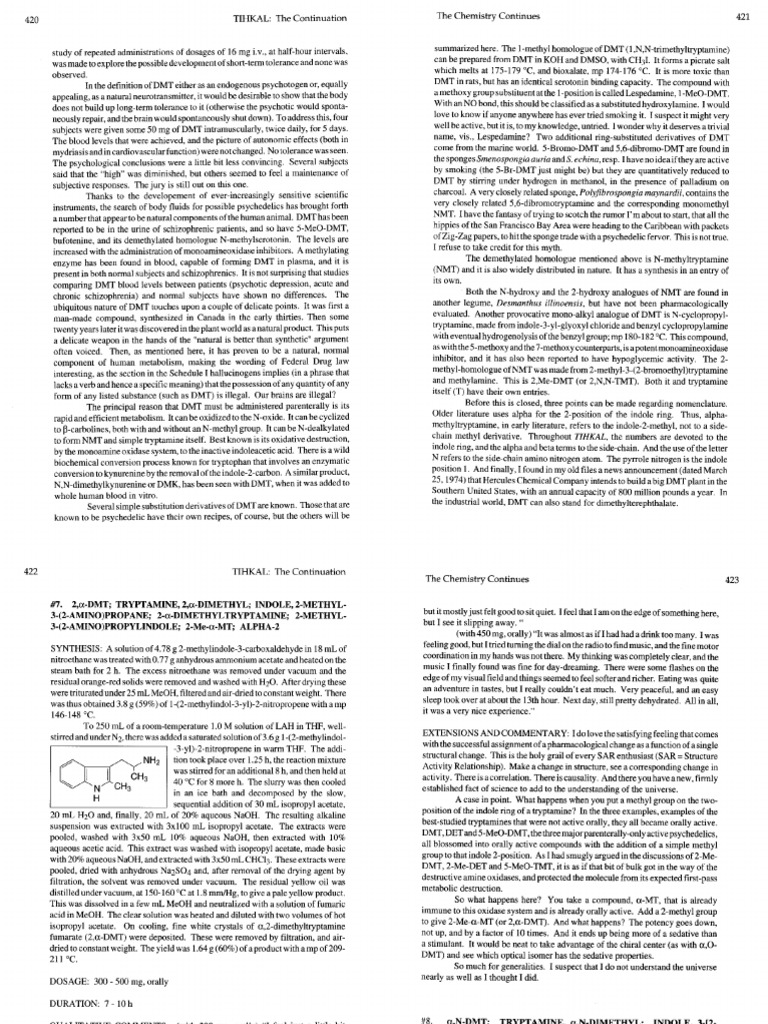 Alexander Shulgin and Ann Shulgin - TiHKAL - The Continuation PDF | PDF ...