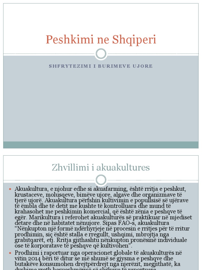 Peshkimi Ne Shqiperi | PDF