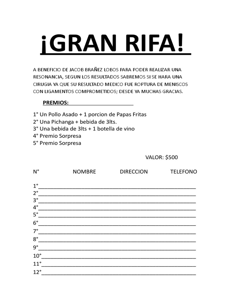 Gran Rifa | PDF | Derecho