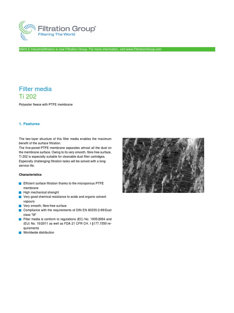 Filter Media: 1. Features | PDF | Membrane | Filtration