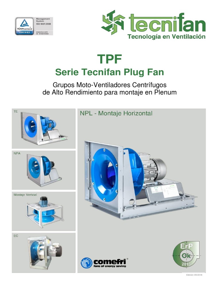 Catalogo Tecnifan Plug Fan TPF | Descargar gratis PDF | Decibel ...