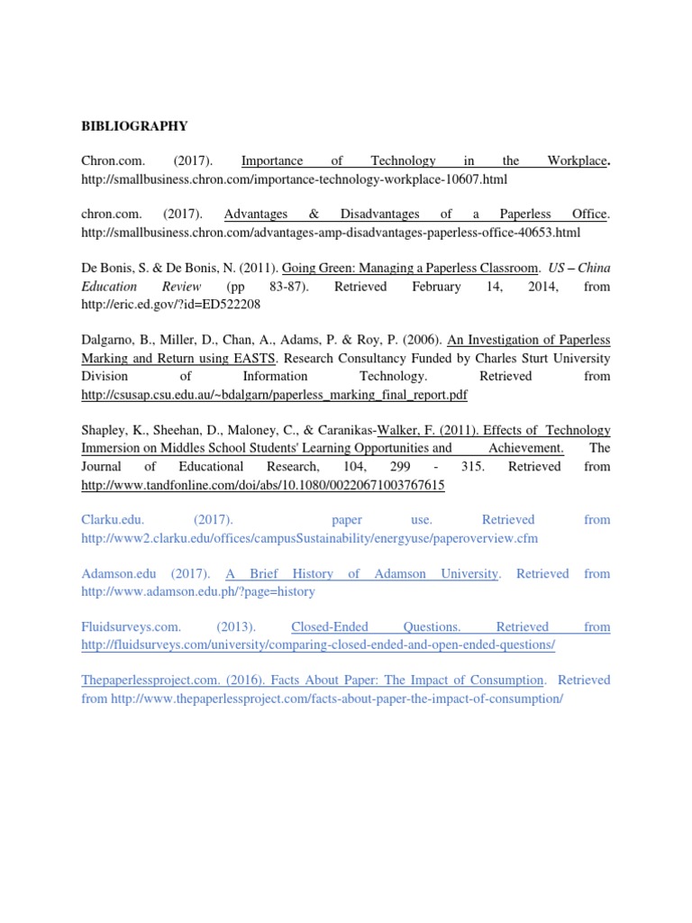 Navigating the Impact of Technology: A Bibliography of Sources on ...