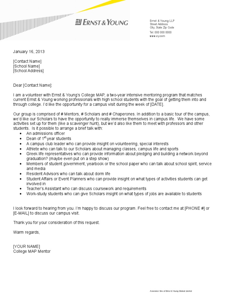 Campus Visit Request for College MAP | PDF