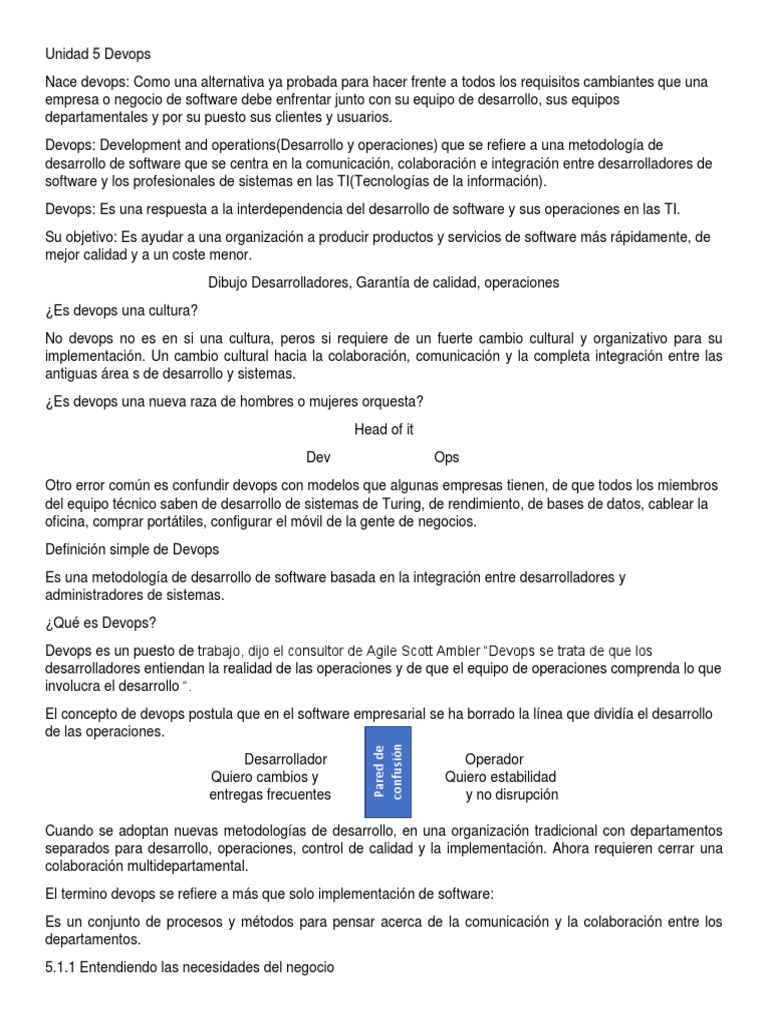 Unidad 5 Devops | PDF | Ingeniería de software | Software