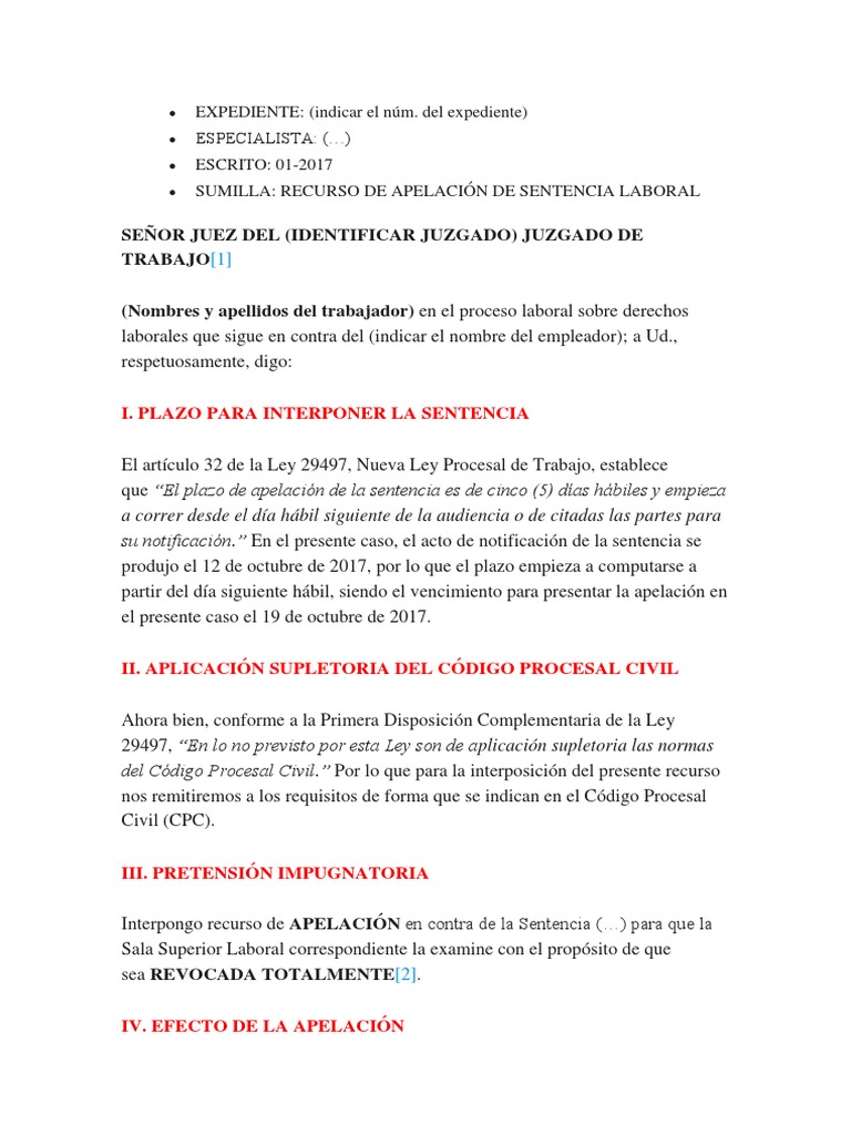 Apelacion de Sentencia | Apelación | Ley procesal