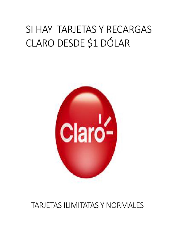 Si Hay Tarjetas y Recargas Claro Desde | PDF