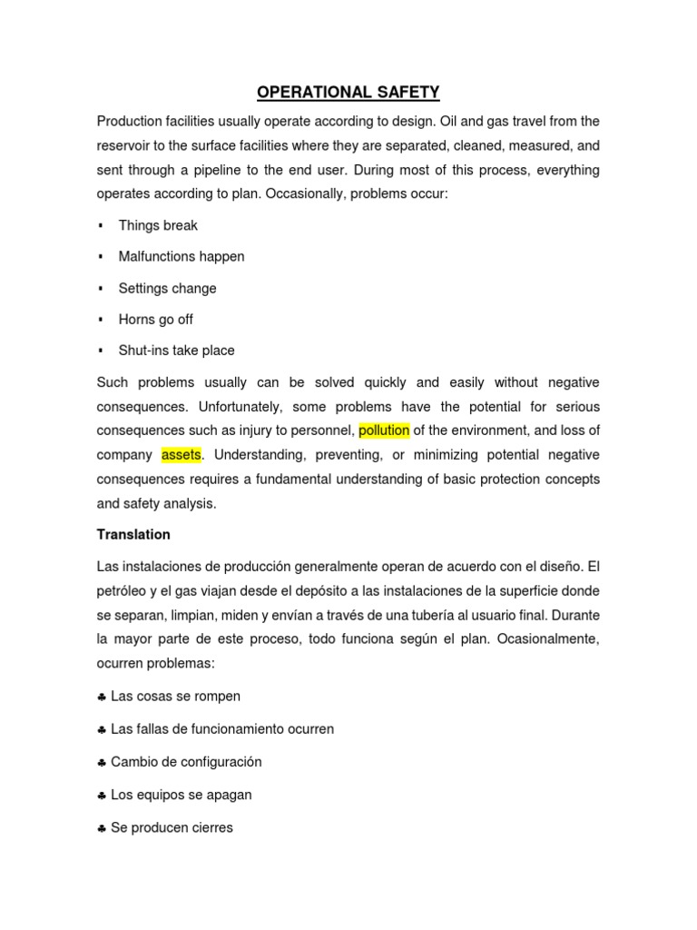 Operational Safety | PDF | Risk | Petroleum