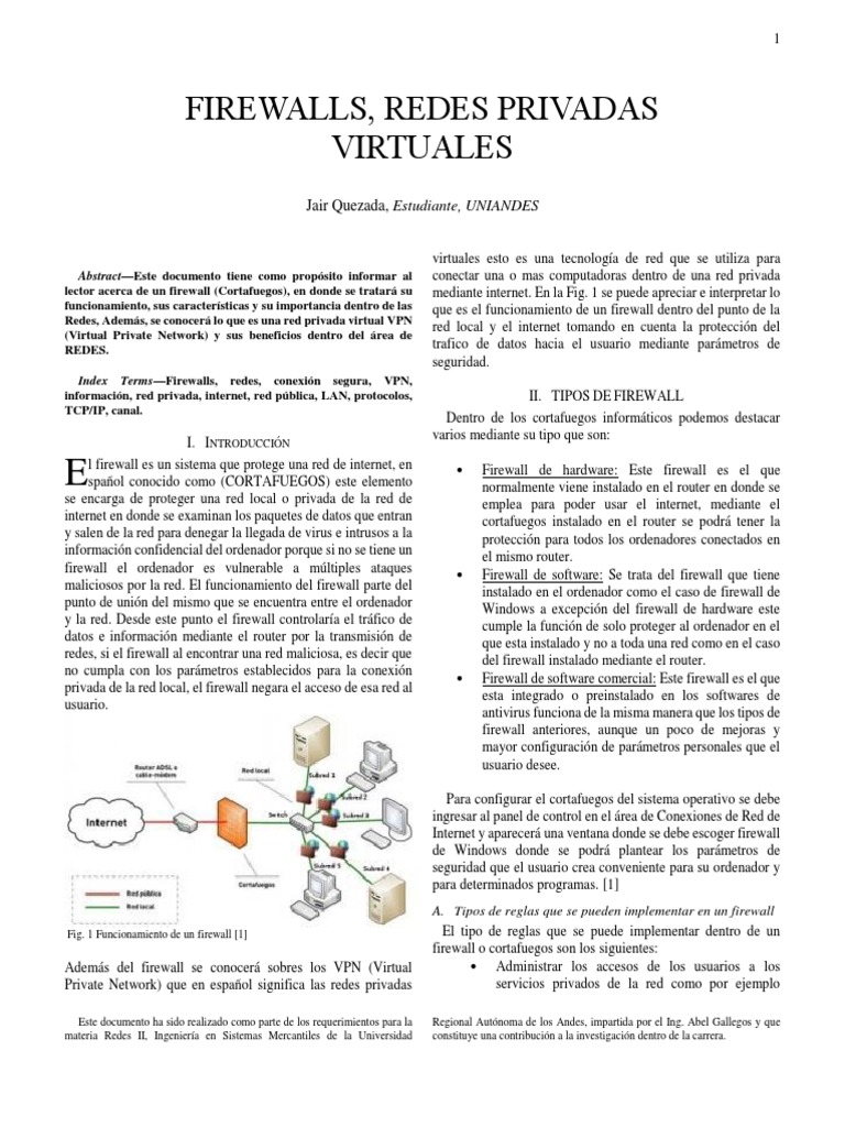 Redes II - Paper Firewalls | PDF | Cortafuegos (informática) | Red ...