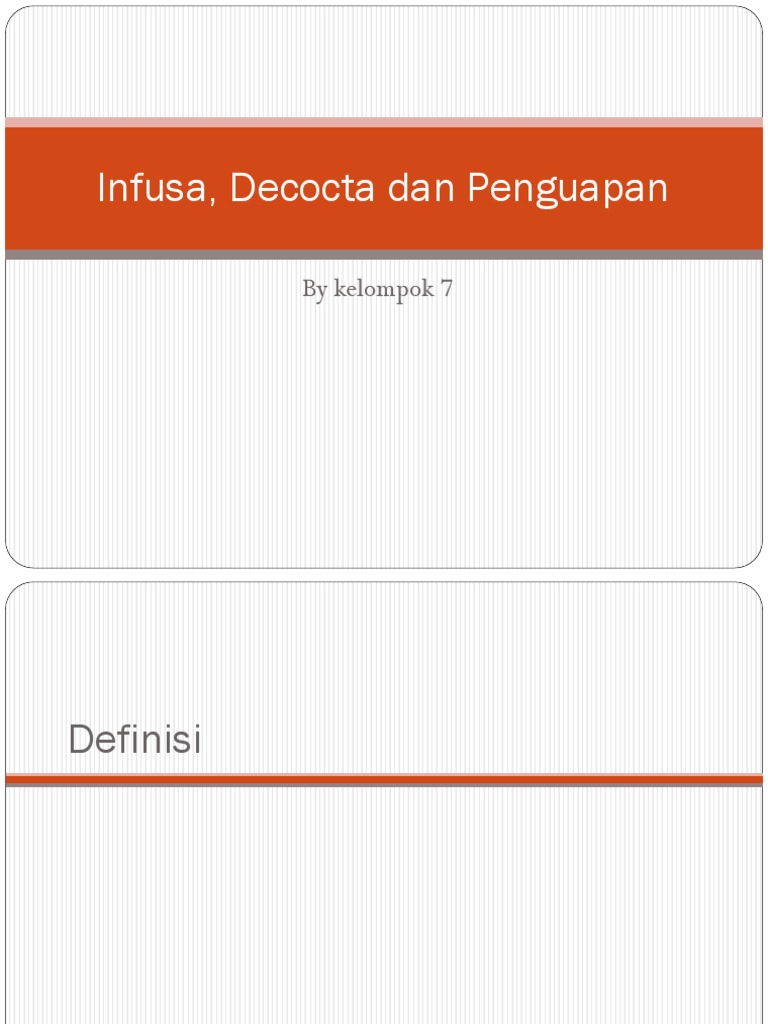 Infusa, Dekokta, dan Penguapan | PDF