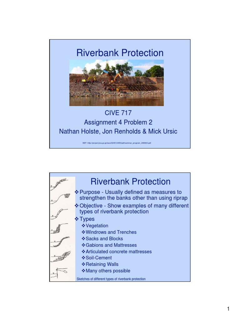 Riverbank Protection Methods Overview | PDF | Civil Engineering ...