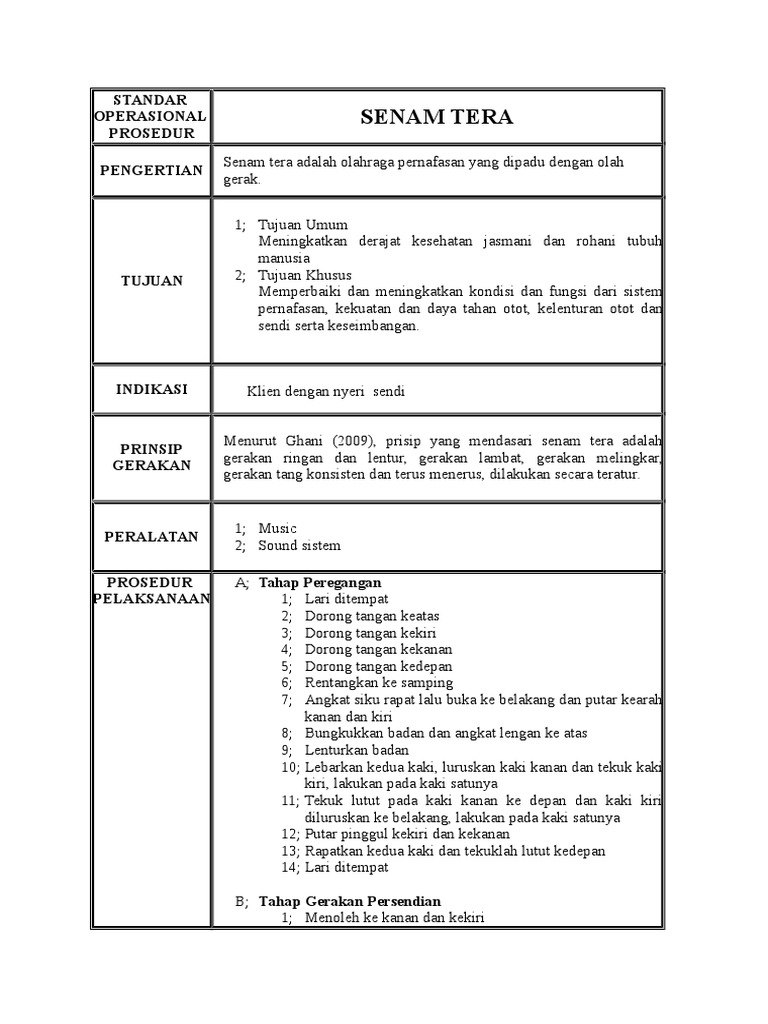 Sop Senam Tera 2 | PDF