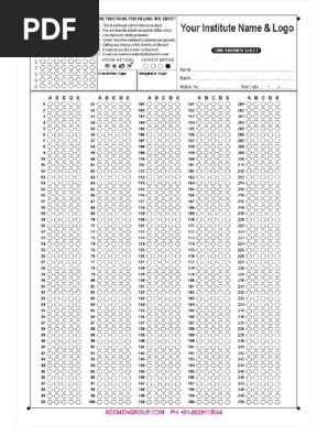 Answer Sheet Template 1 200