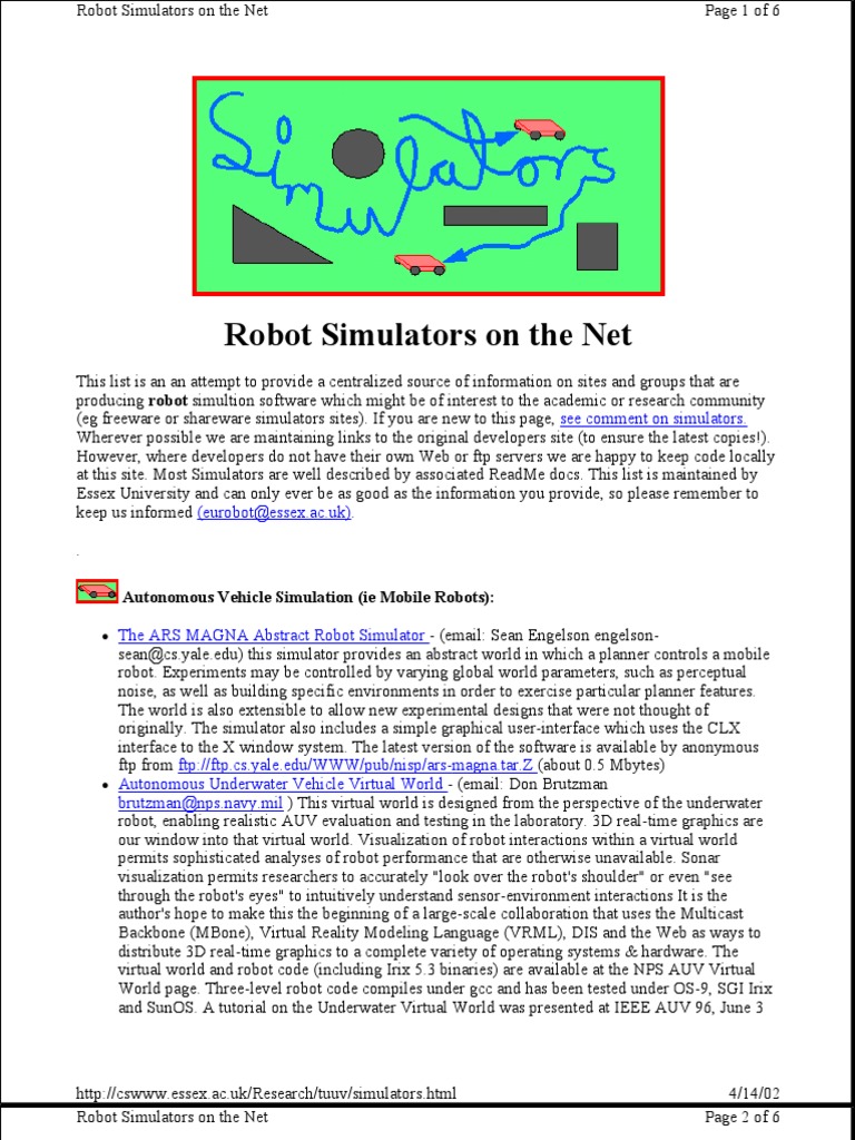 Types of Robotic Simulators | PDF | Simulation | Robot