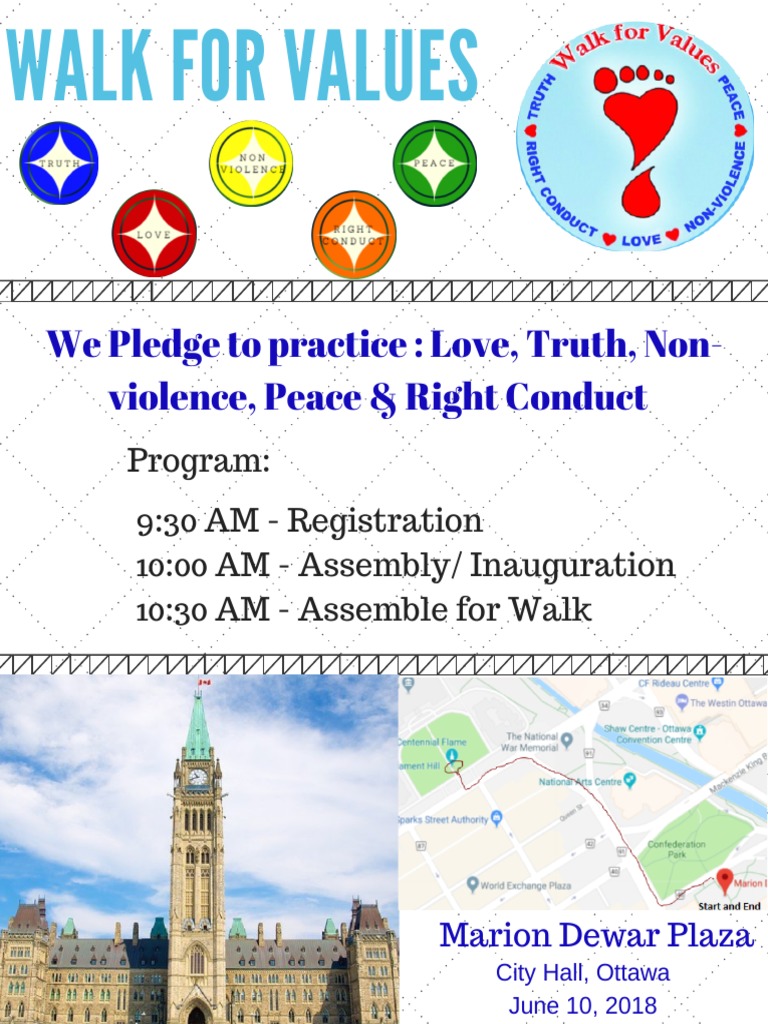 We Pledge To Practice: Love, Truth, Non-Violence, Peace & Right Conduct ...