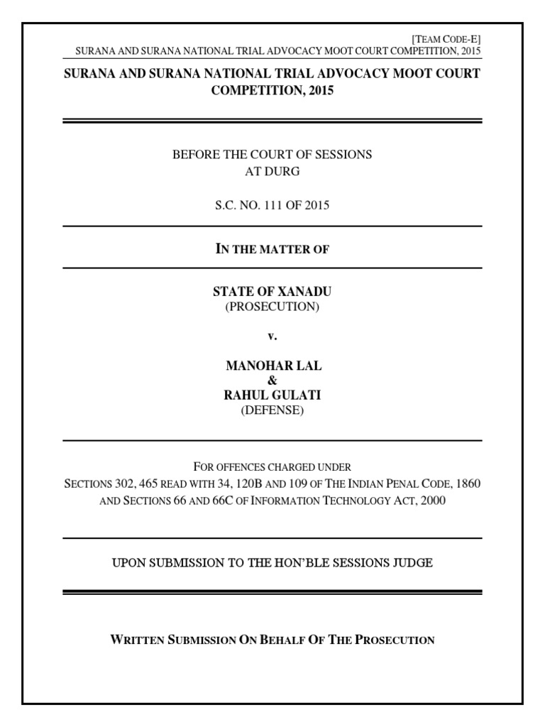 Prosecution Memorial PDF | PDF | Criminal Procedure In South Africa ...