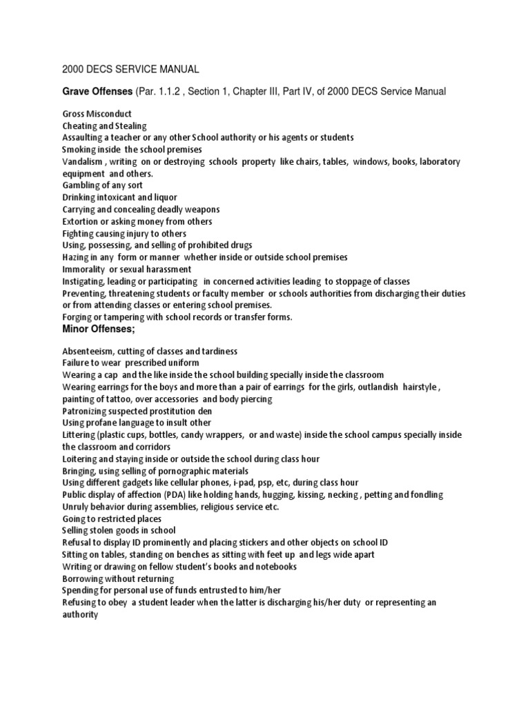 2000 Decs Service Manual | PDF | Justice | Crime & Violence