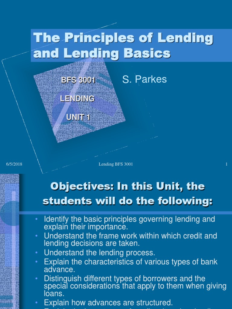 Principles of Lending Basics | PDF | Loans | Credit (Finance)