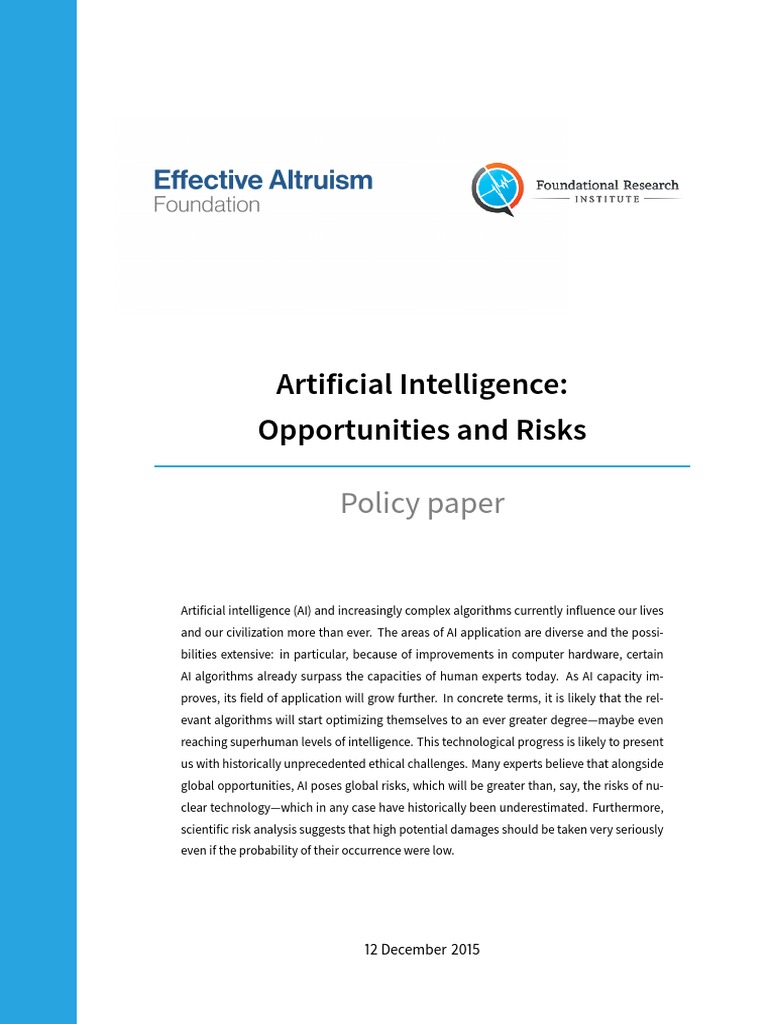Ai Opportunities and Risks PDF | PDF | Autonomous Car | Artificial ...