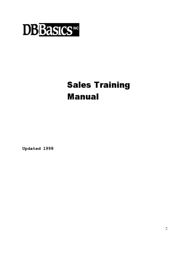 Sample Sales Training Manual | PDF | Sales | Information Technology