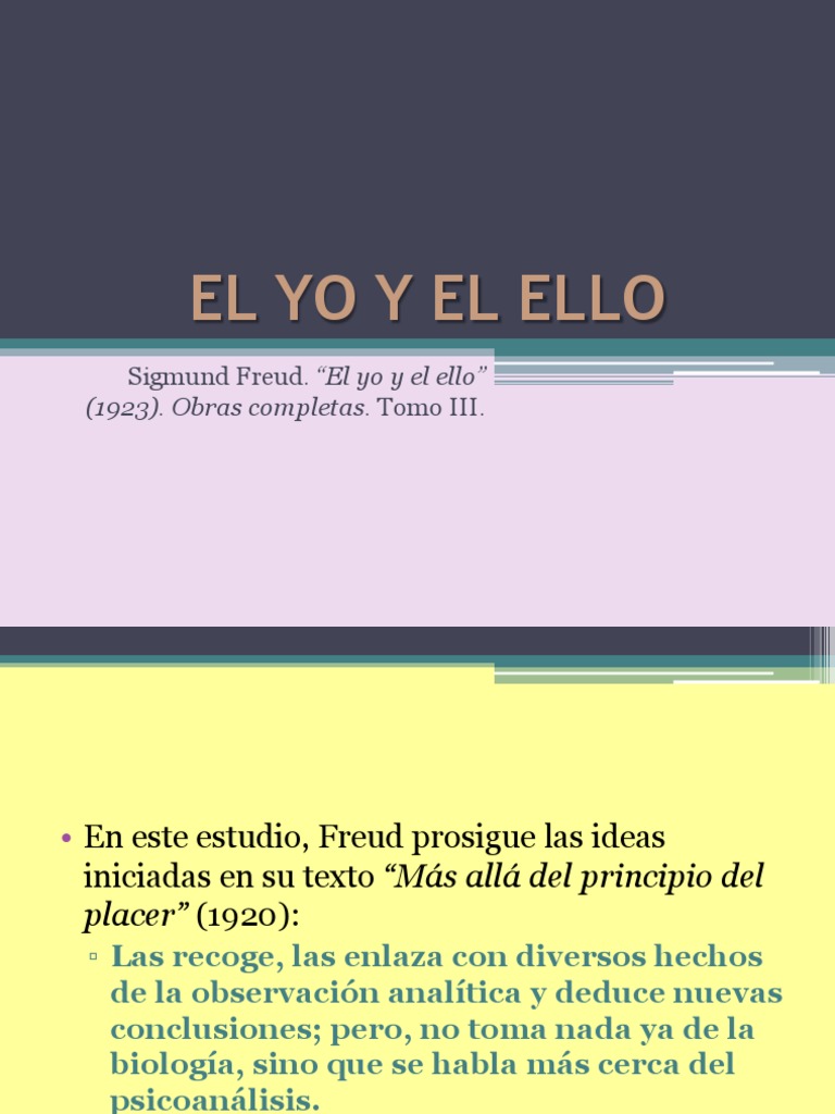 El Yo y El Ello | PDF | Mente inconsciente | Psicoanálisis