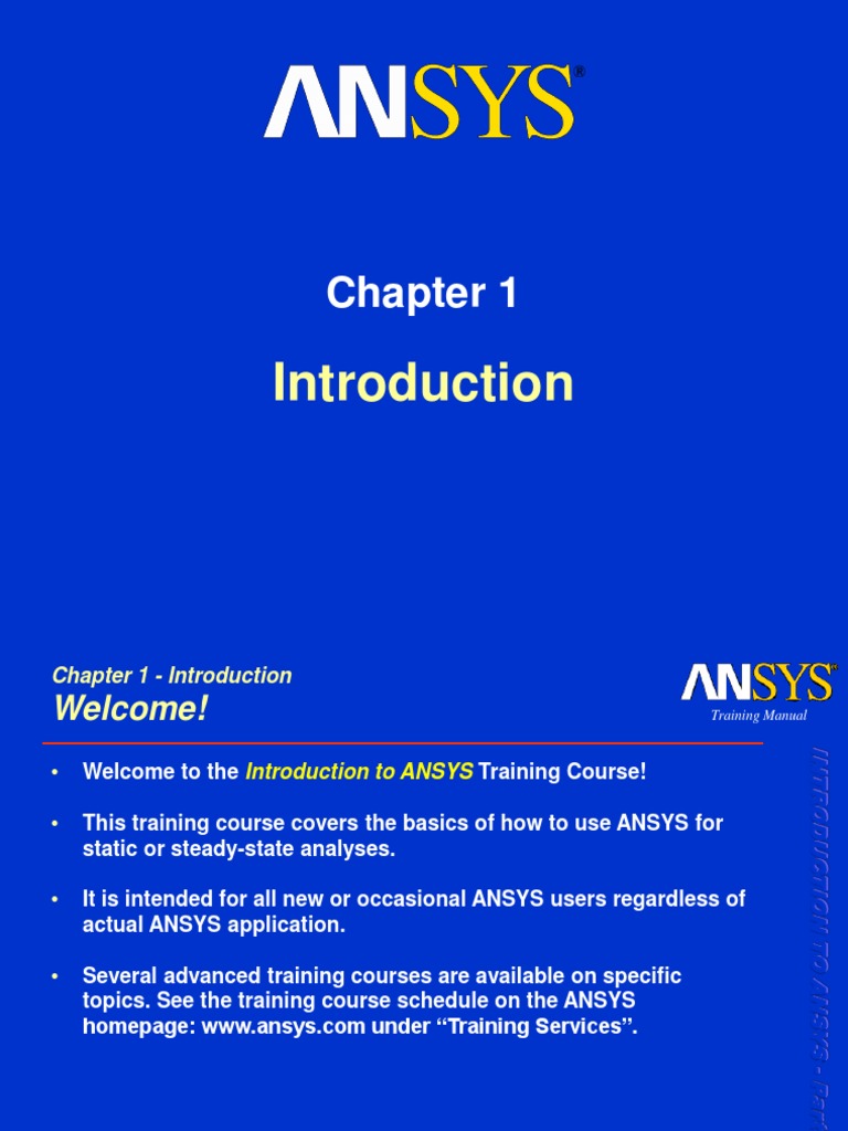 Ansys Training-Introduction | PDF | Finite Element Method | Graphical User Interfaces
