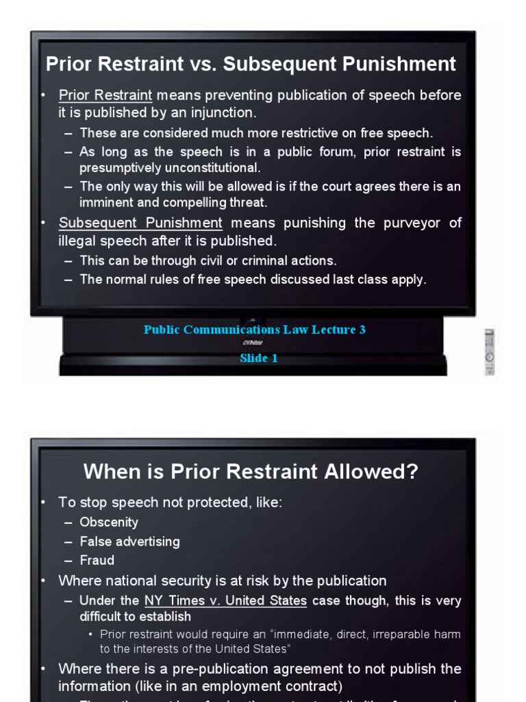 Prior Restraint vs. Subsequent Punishment | Download Free PDF | Prior ...