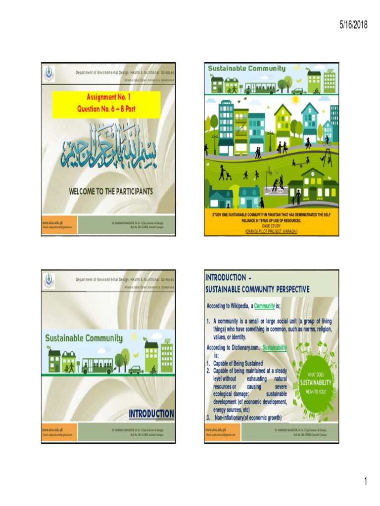 Sustainable Community Case Study: OPP Karachi | PDF | Sustainability ...