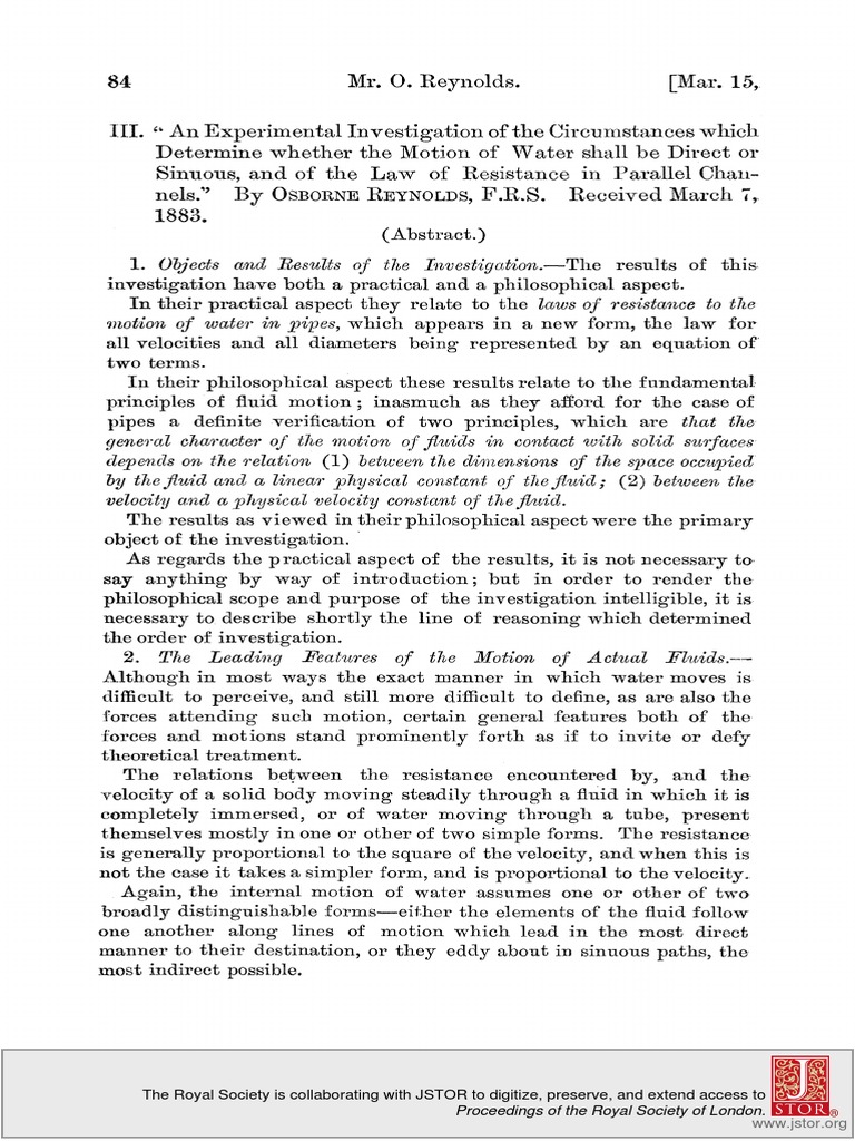 Proc. R. Soc. Lond. 1883 Reynolds 84 99 | PDF