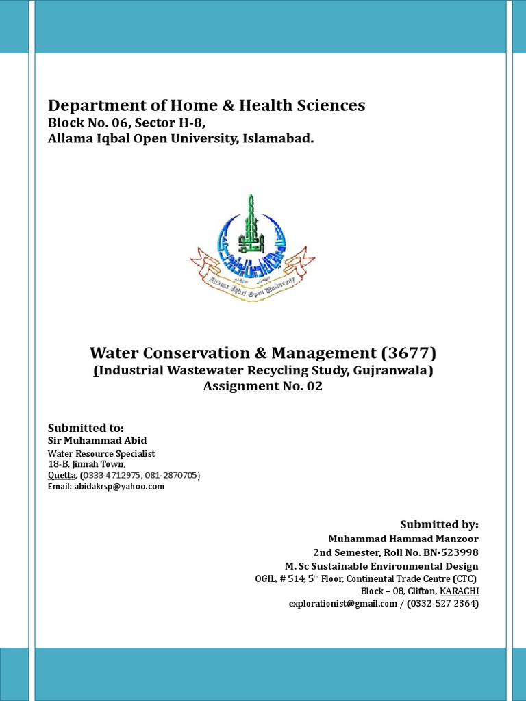 Solution-3677 Water Conservation & Management Assignment 2 | Download Free PDF | Wastewater ...