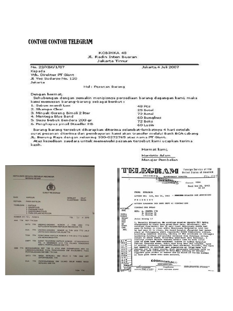 Contoh Contoh Telegram | PDF