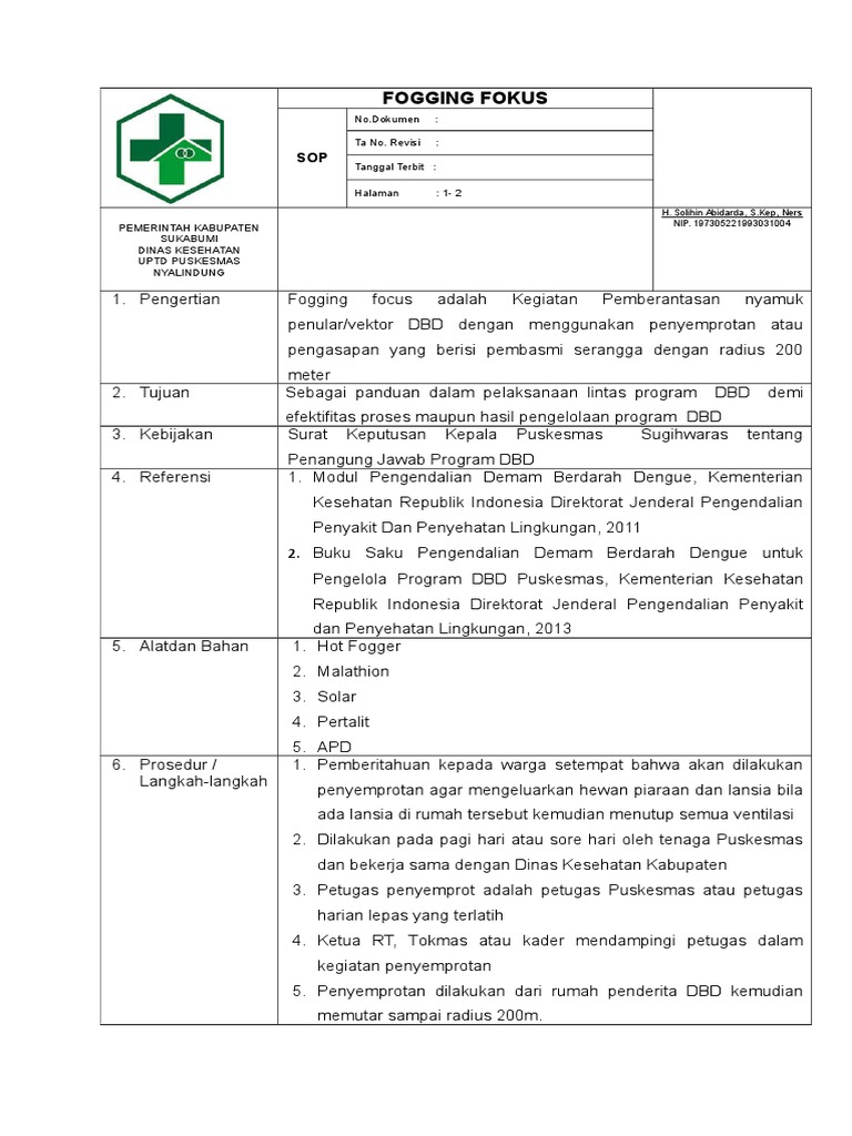 SOP Fogging Fokus DBD | PDF
