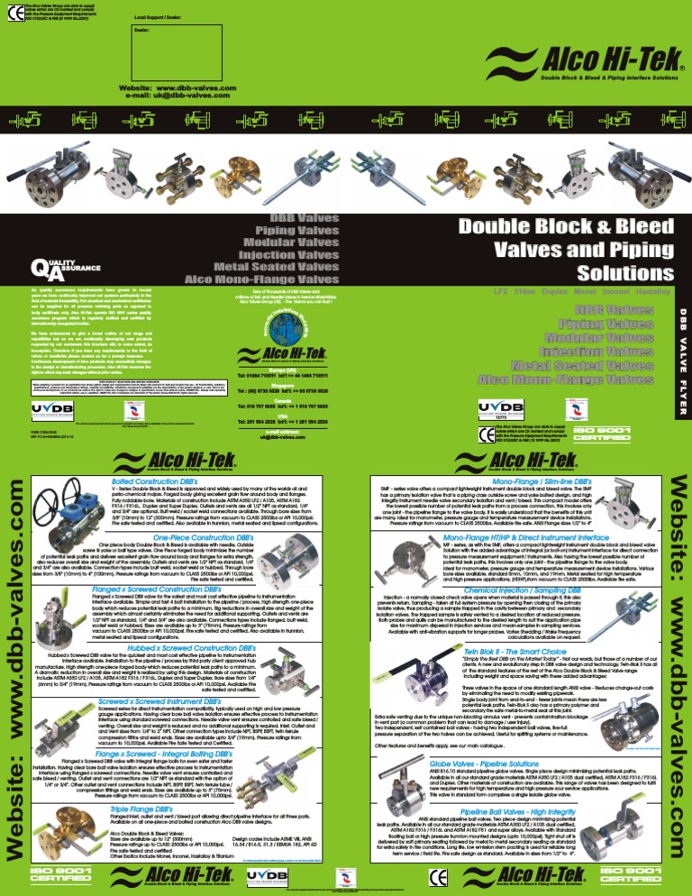 Alco Hi-Tek Flyer | PDF | Valve | Pressure Measurement