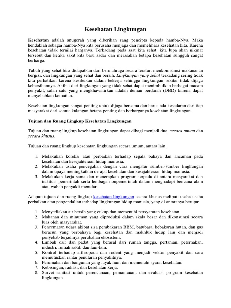 Kesehatan Lingkungan (Mading) | PDF
