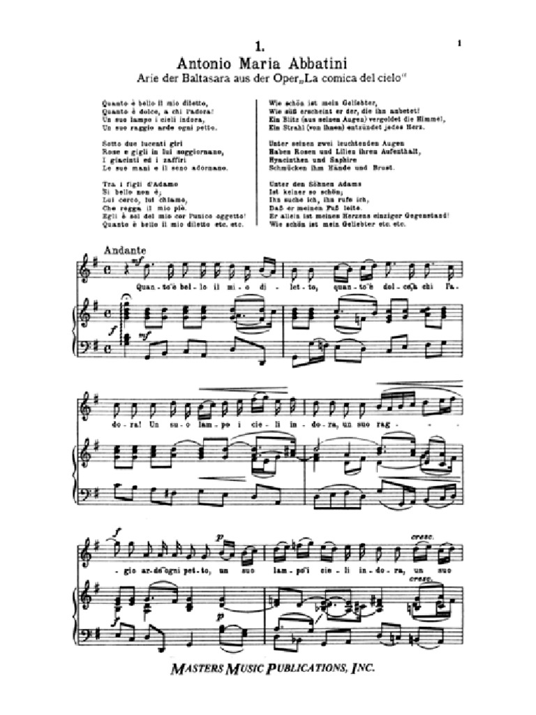 1500 - 1700 Century Sheet Music - Soprano, Mezzo Soprano and Alto | PDF
