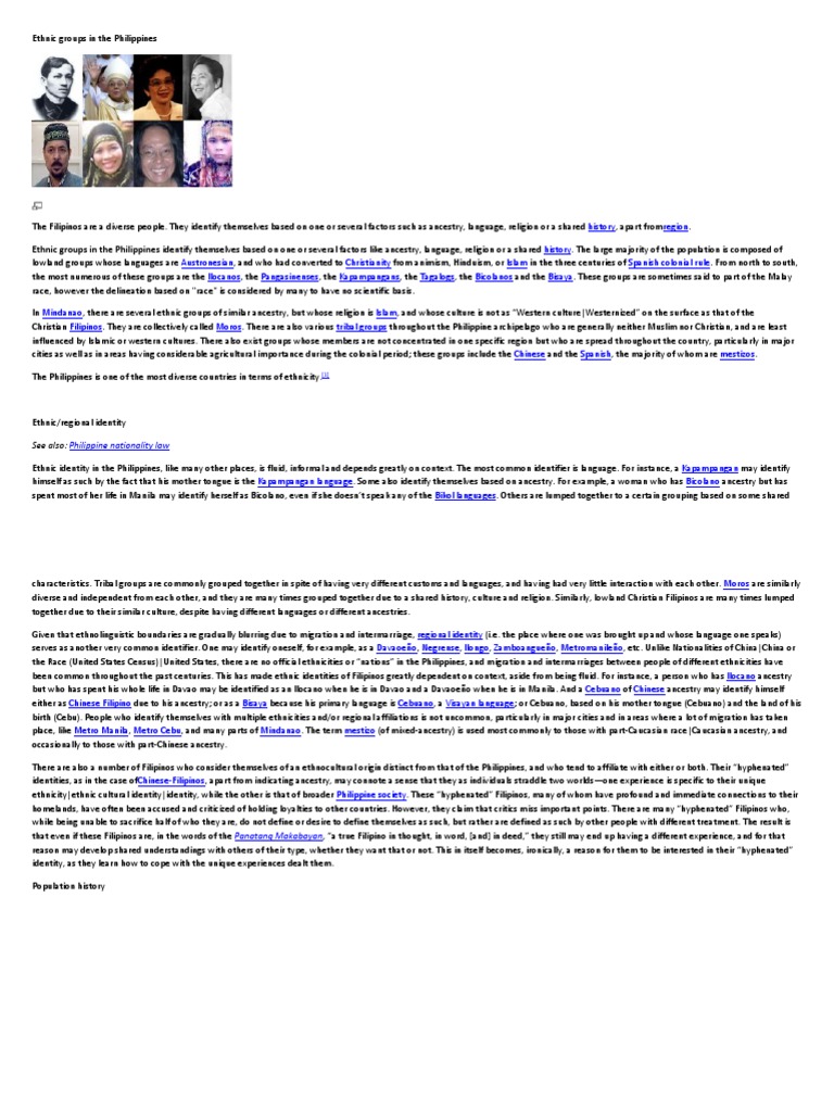 Ethnic Groups in The Philippines | PDF | Philippines | Luzon