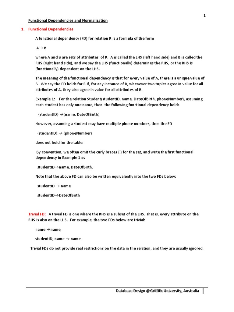 Functional Dependencies and Normalization | PDF | Data Management ...