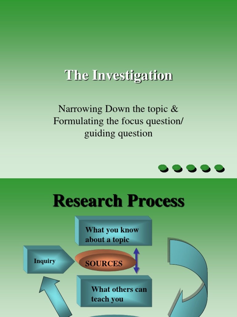 Writing The Focus Question RJ | PDF | Hypothesis | Question