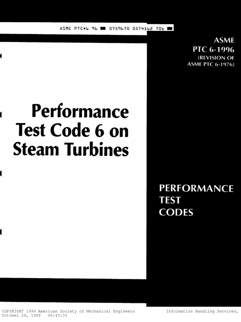 ASME PTC 6 1996 Performance Test Code 6 On Steam Turbines PDF | PDF ...