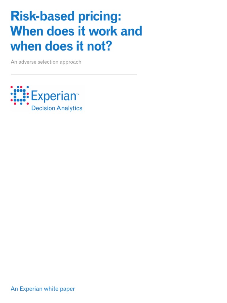 Experian - Risk Based Pricing | PDF | Pricing | Interest