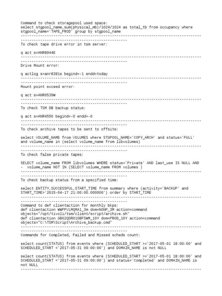 TSM Notes | PDF | Backup | Utility Software