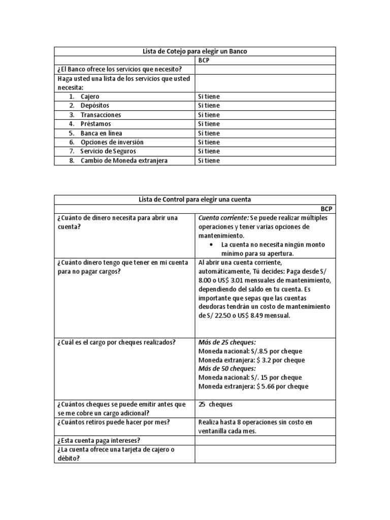 BCP | PDF | Cheque | Bancos