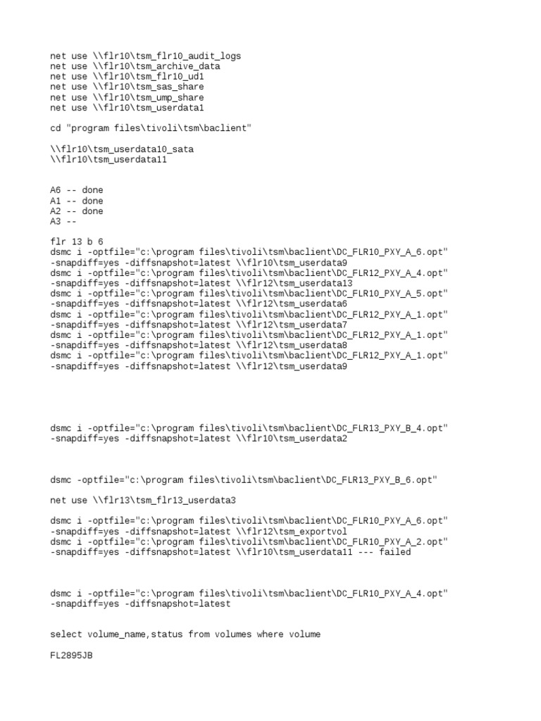 Tsm Backup And Restore Commands Across Multiple Volumes Pdf Disabled Sports Sports