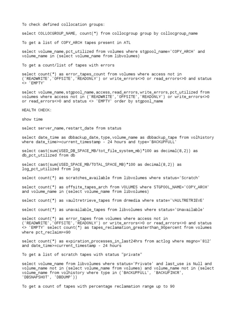Select Commands Tsm Pdf Backup Computer Architecture