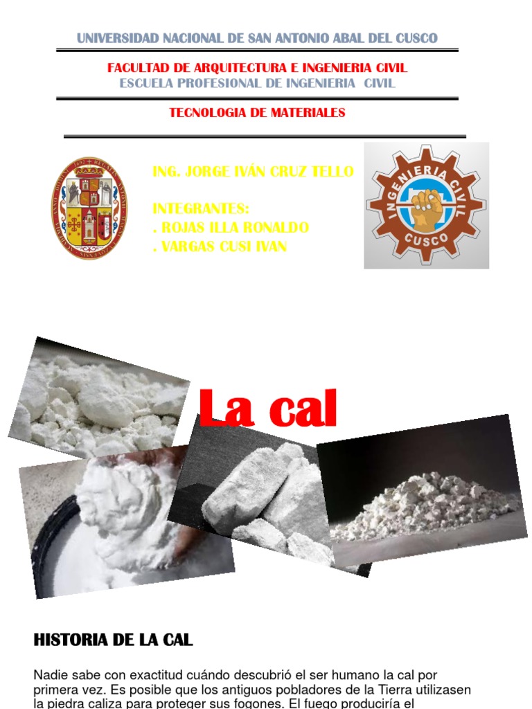 La Cal Como Materias de Construccion | PDF | Cemento | Materiales de ...