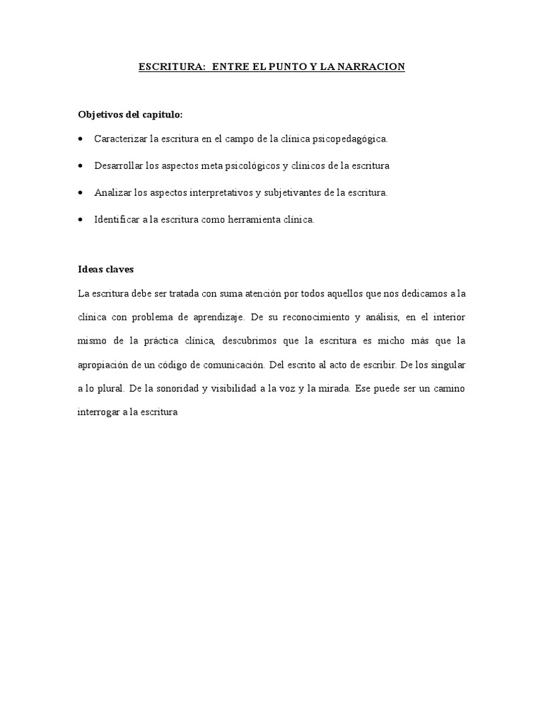 ESCRITURA Punto y Narraci N Solo Texto para Semina | Descargar gratis PDF | Escritura | Autor